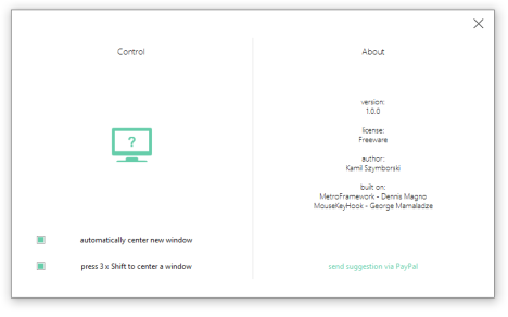 How to automatically place the window in the center of the screen