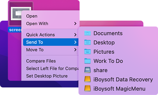 How to add more actions to the context menu on macOS